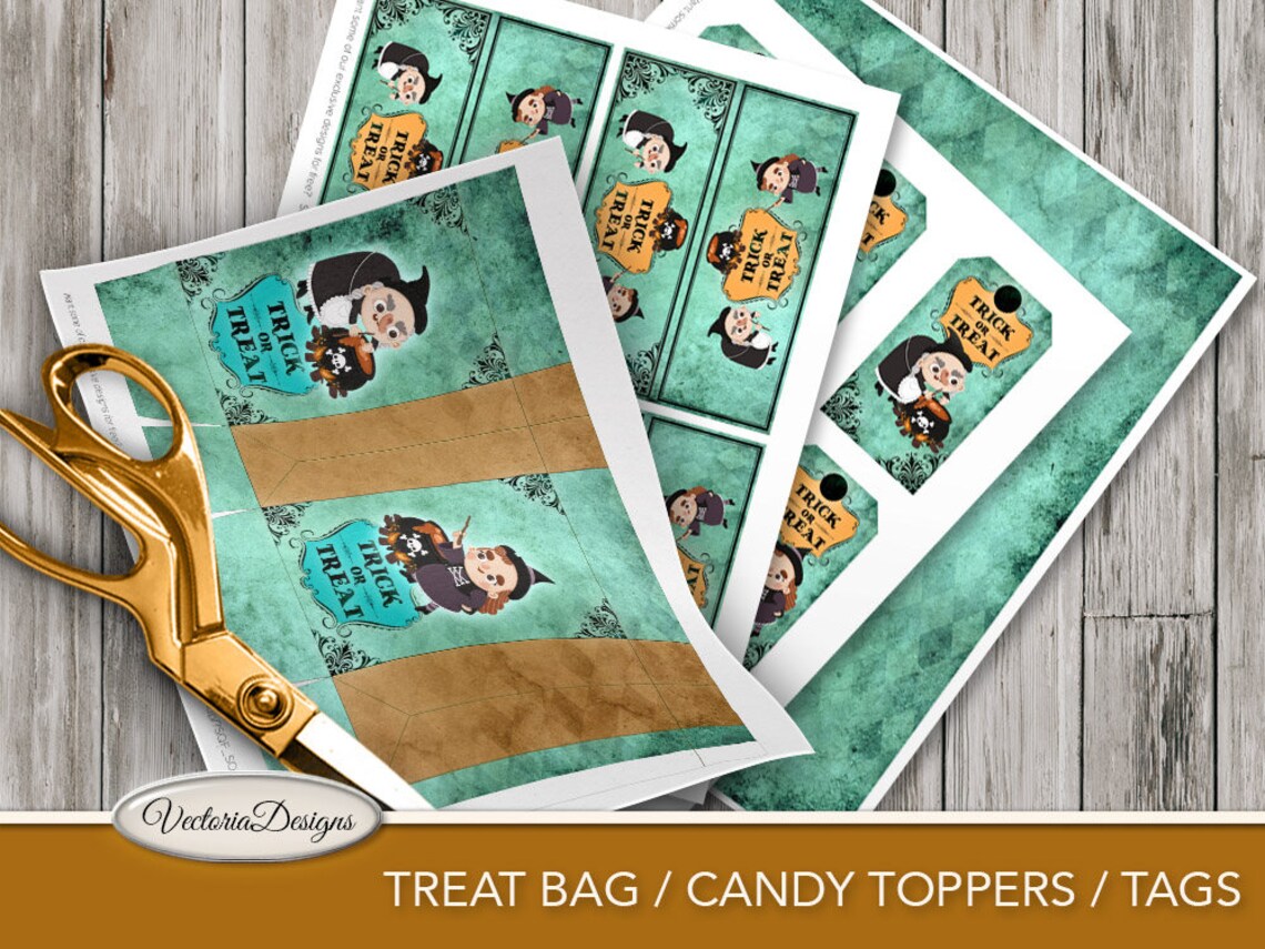 Halloween Favor Bag Toppers Halloween Treat Bag Halloween - Etsy