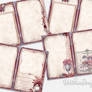 Deep Red & Silver Junk Journal Kit, Red Silver Junk Journal Kit Silver ...