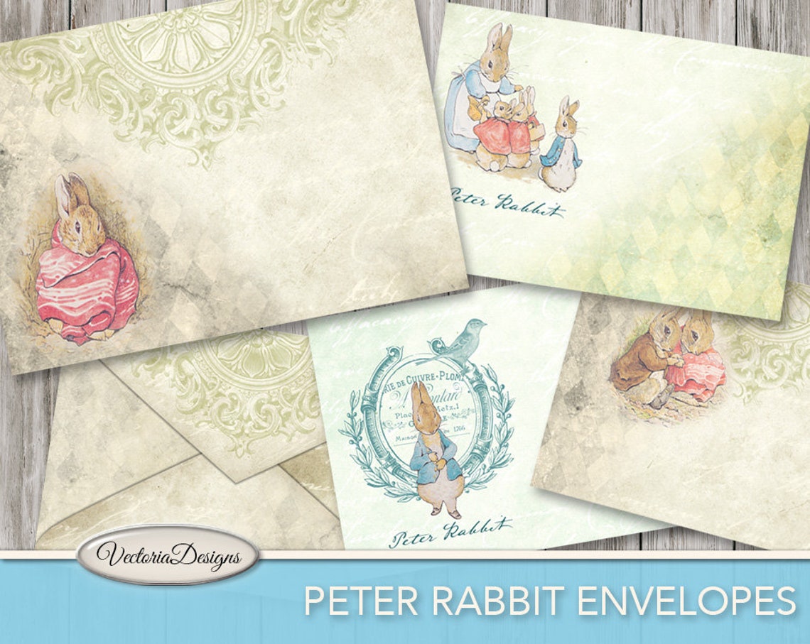 Peter Rabbit Envelopes Digital Paper Envelopes Writing Paper - Etsy