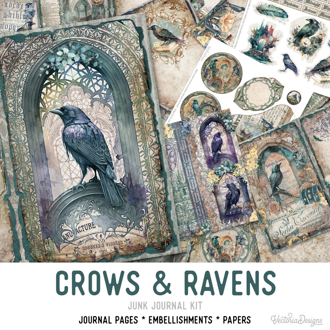 Crows & Ravens Junk Journal Kit Printable Junk Journal Kit Crows ...