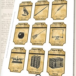 School of Magic Labels, School Supplies, Halloween Decorations, Wizard ...