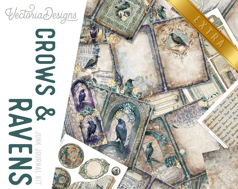 Edgar Allan Poe Junk Journal Kit DELUXE, Edgar Allan Poe Crafting ...