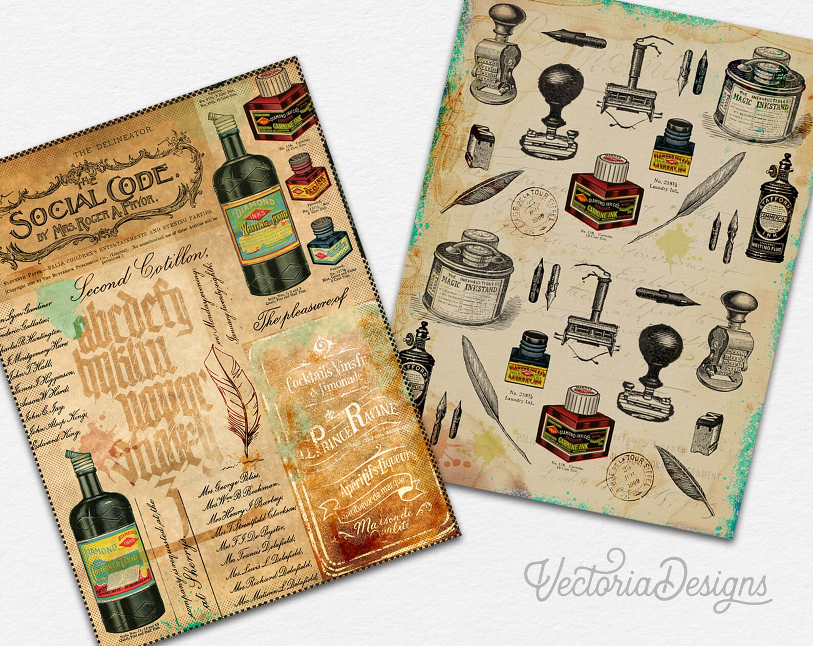 Vintage Writing Paper Pack Decorative Paper Pack Printable | Etsy