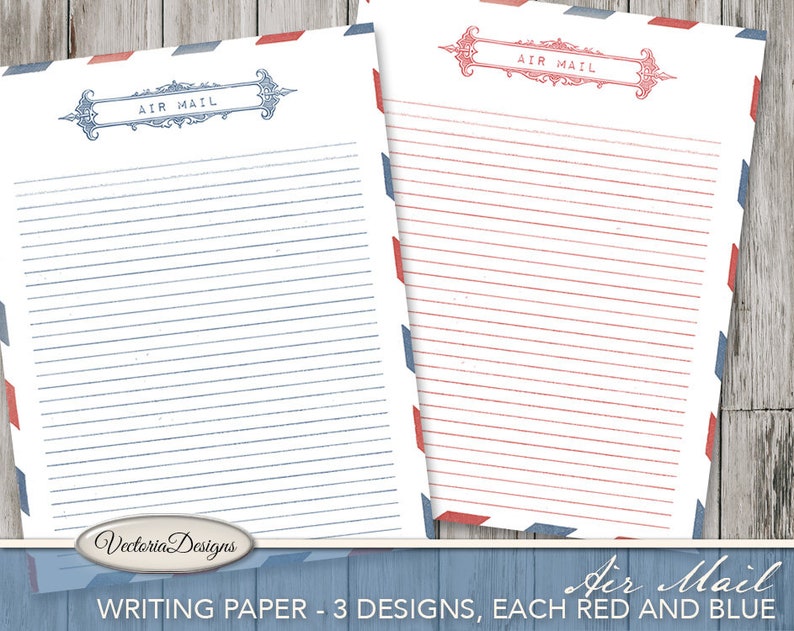 Air Mail Paper Pack Printable Writing Paper Stationery - Etsy