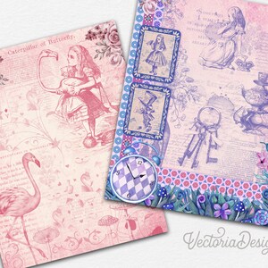 Alice in Wonderland Digital Paper Pack, Alice Scrapbook Paper ...