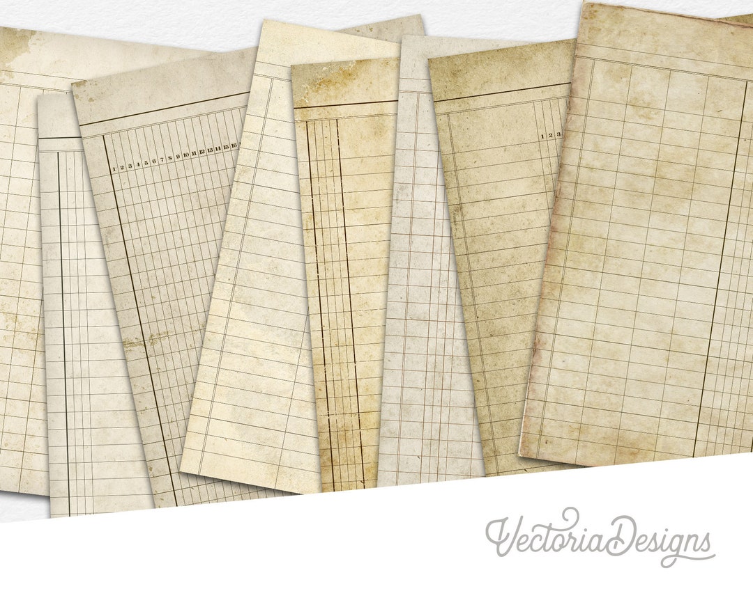 Printable Ledger Paper, Ledger Book, Digital Ledger Paper, Junk Journal ...