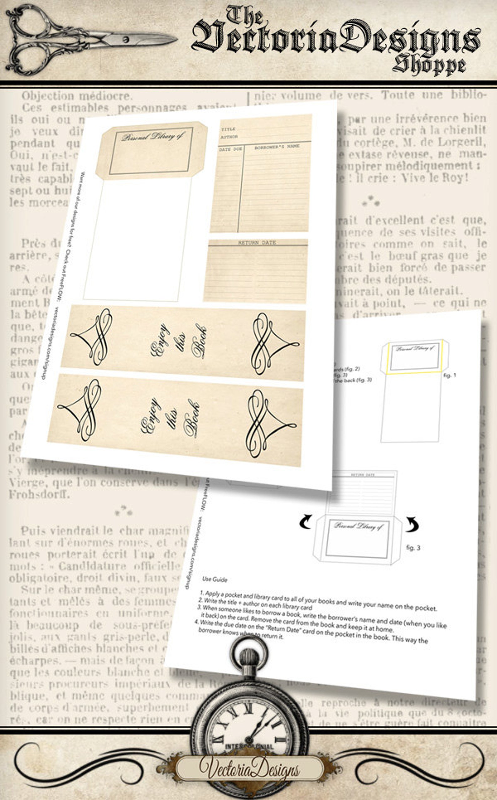 Home Library Kit Printable Paper Craft Paper Crafting - Etsy