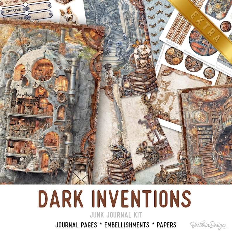Mad Scientist Junk Journal Kit DELUXE, Halloween Crafting Printables ...