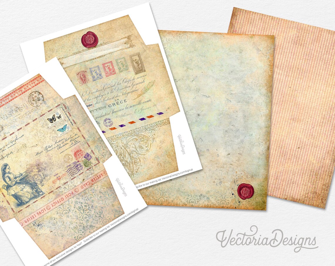 Old Writing Envelopes Printable Envelopes Writing Paper - Etsy