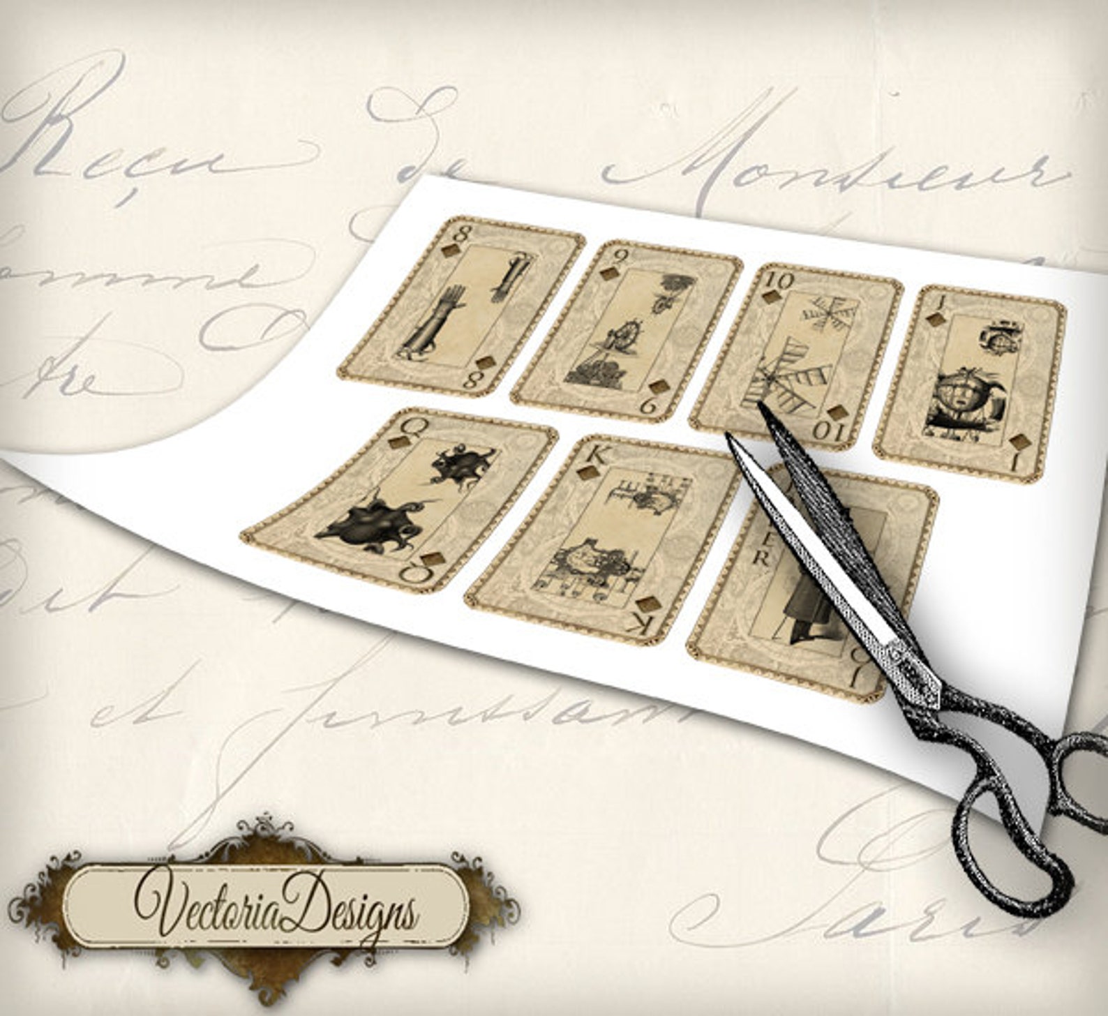Printable Steampunk and Science Playing Cards Full Deck Printable ...