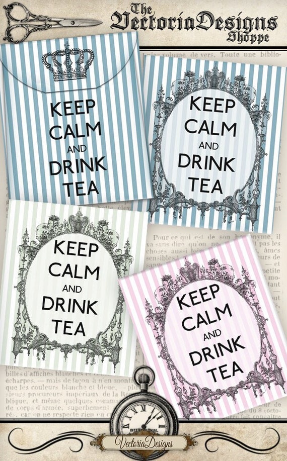 Tea Bag Digital Envelopes Paper Crafting Envelope Tags Print | Etsy