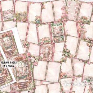 Pink Flowers Junk Journal Kit, Pink Flowers Crafting Printables Kit ...