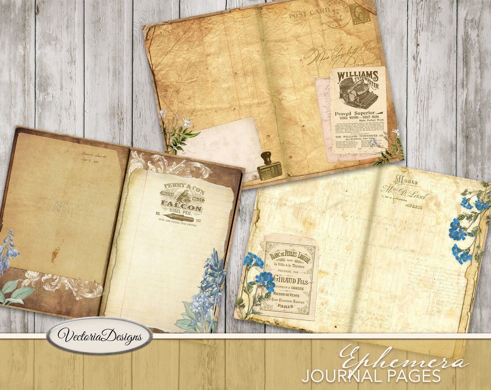 Ephemera Journal Pages Printable Journal Pages Digital - Etsy
