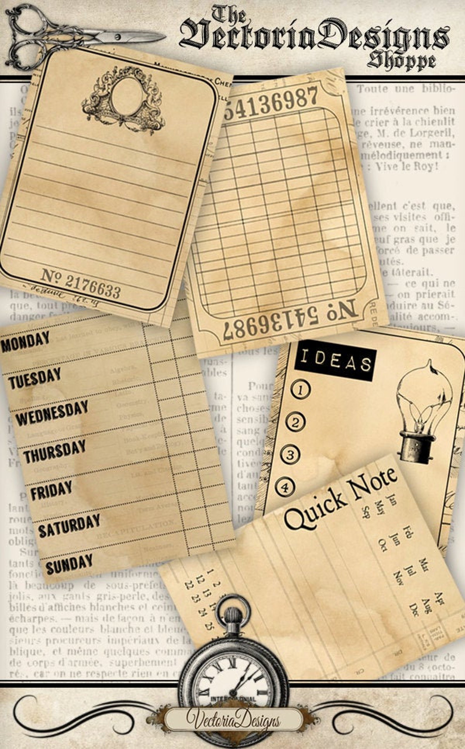 Junk Journal Cards Journal Printable Digital Journal Cards | Etsy