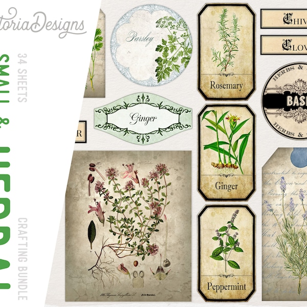 Herb Spice Labels - Etsy