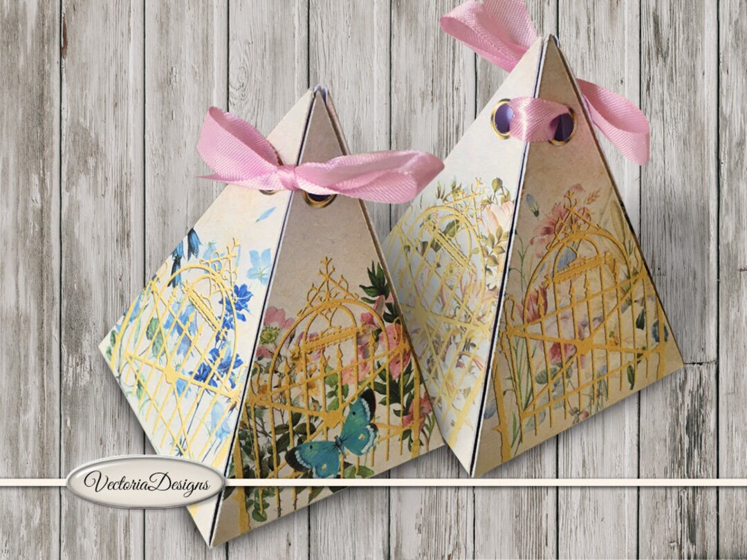 Secret Garden Pyramid Box Printable Diy Paper Crafting Favor Digital ...