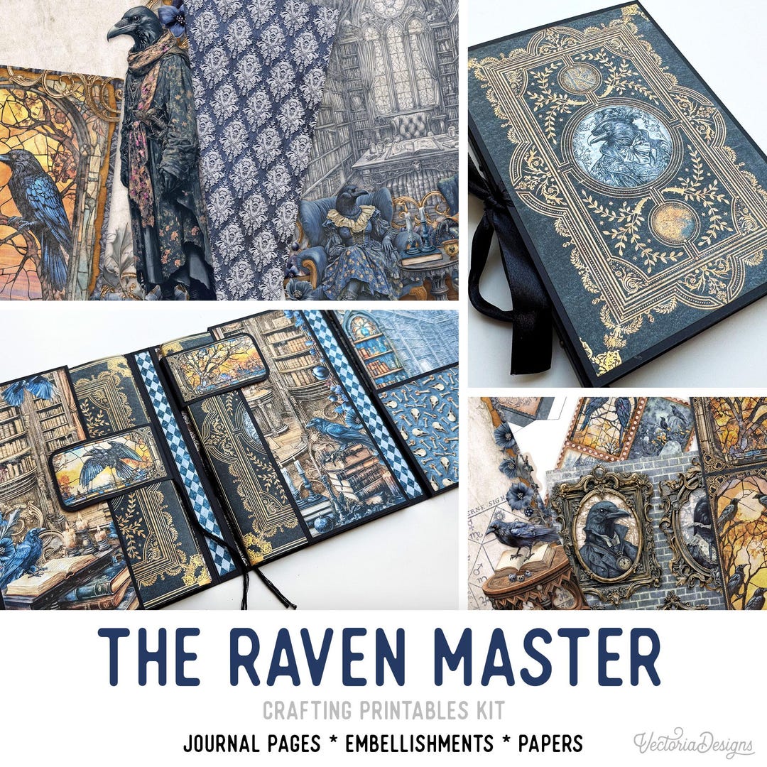 The Raven Master Junk Journal Kit, Halloween Junk Journal Crafting ...