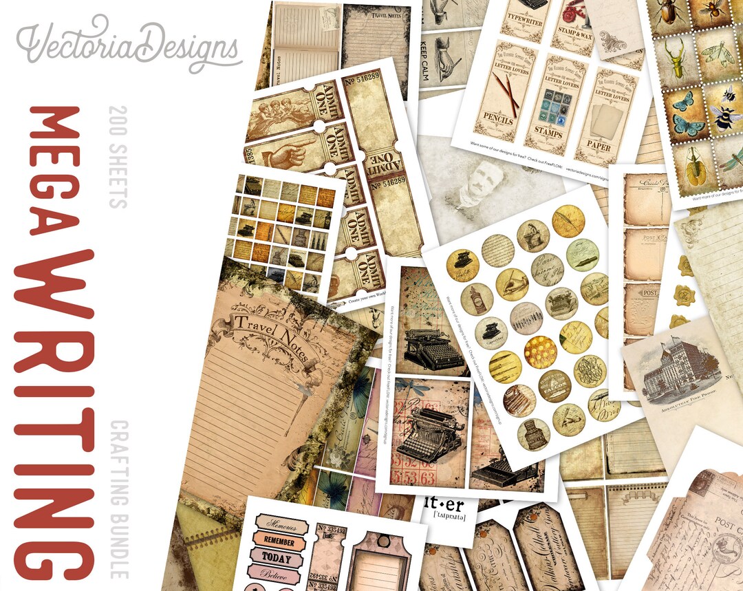 Writing Mega Crafting Bundle Envelope Digital Kits Letter - Etsy