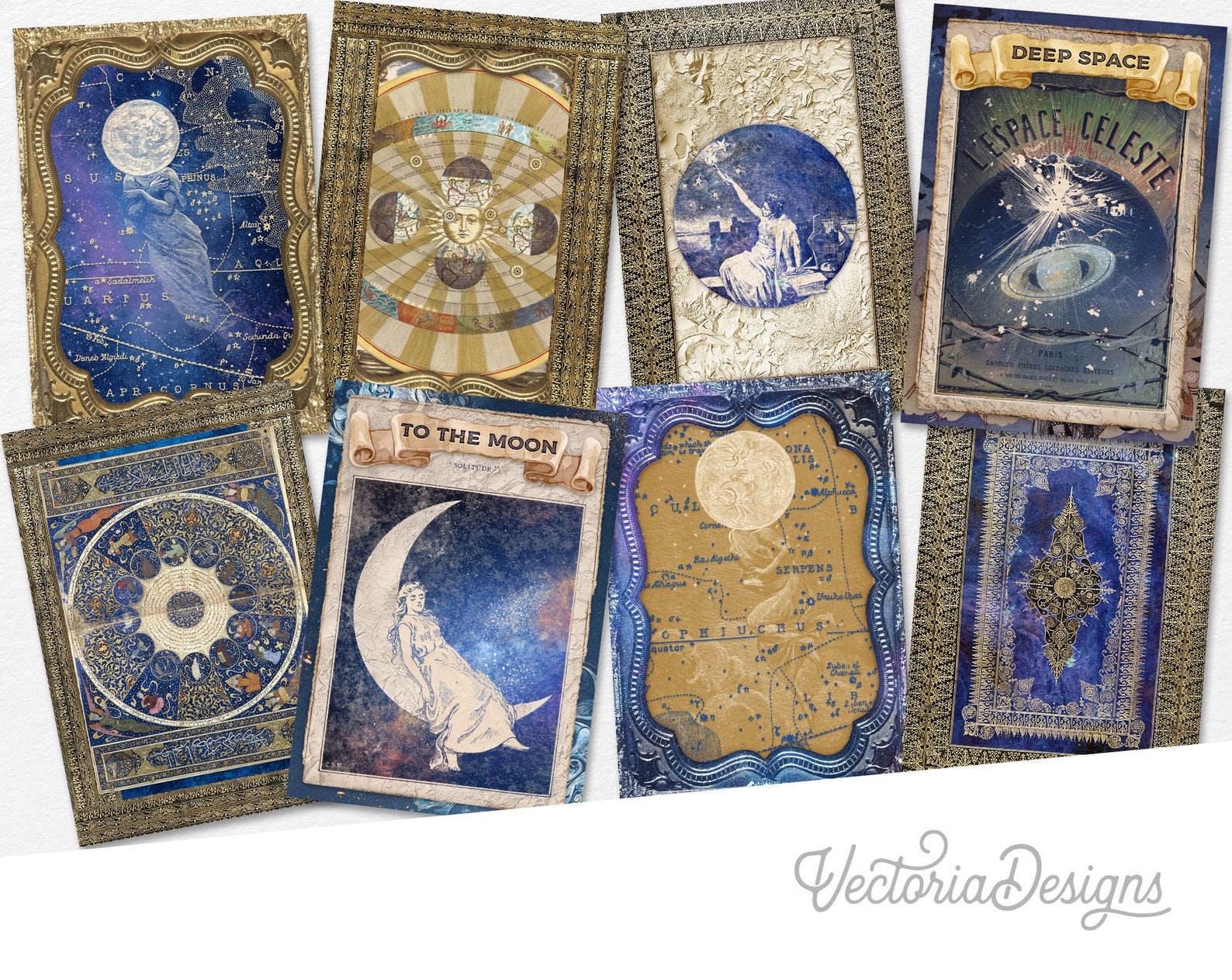 Celestial Cards Printable Cards Astrology Cards Junk - Etsy