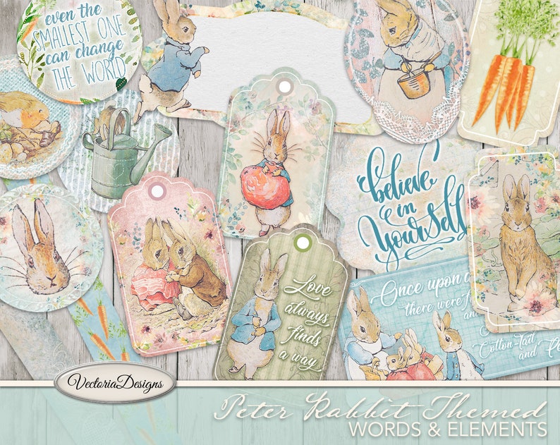 Peter Rabbit Printable, Junk Journal Digital, Paper Printable, Nursery ...