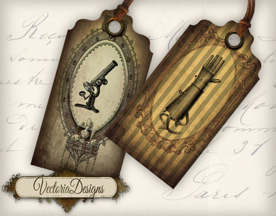 Grunge Steampunk Tags Labels Printable Craft Art Hobby Crafting ...