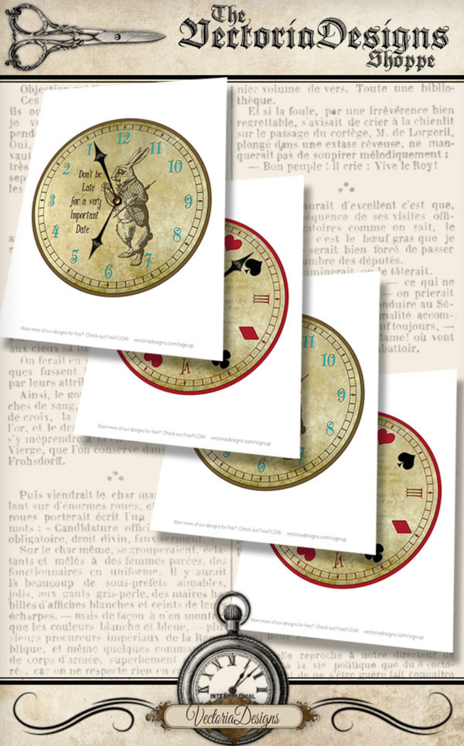 Alice in Wonderland Clocks, Alice in Wonderland Props Decor, Party ...