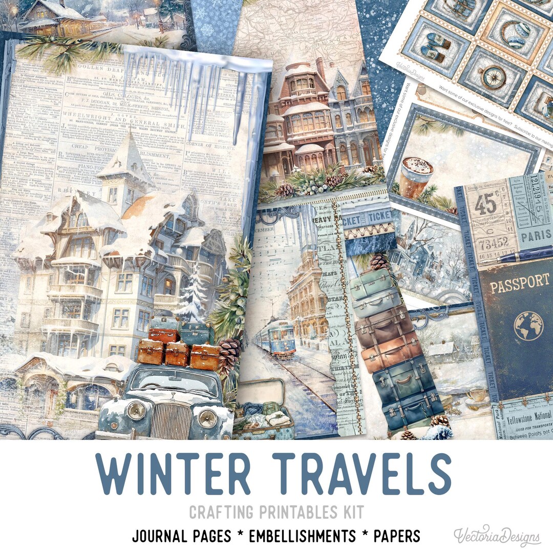 Winter Travels Junk Journal Kit (standard) - 003799 - Etsy