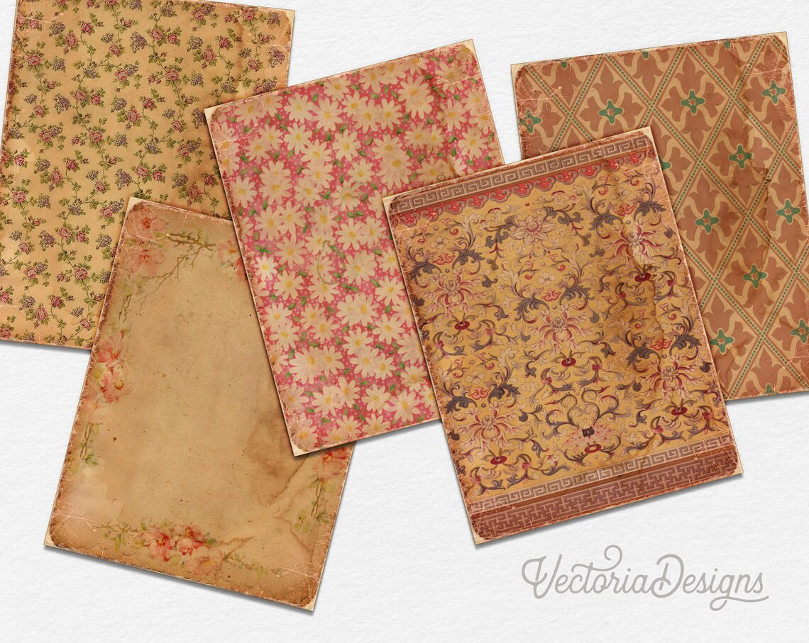 Shabby Vintage Paper Pack Shabby Decoration Retro Paper - Etsy