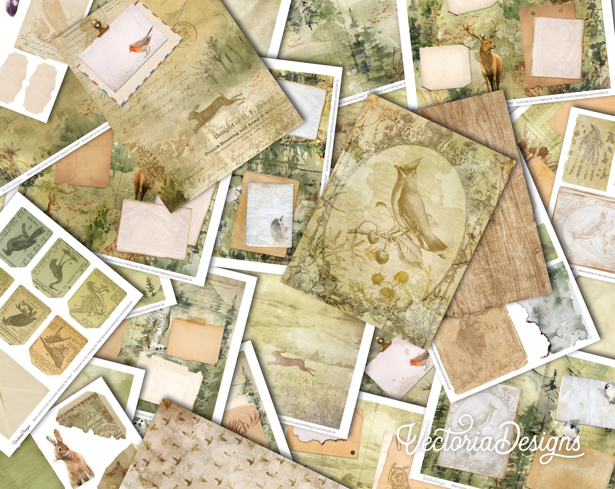 Paper, Party & Kids Digital Paper Journal Autumn Forest Junk Journal ...