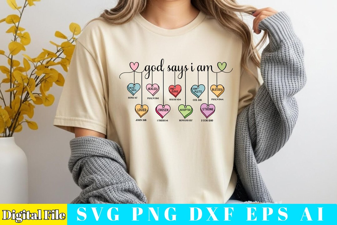God Says I Am SVG | Christian Affirmation SVG | Bible Verse SVG | Faith ...