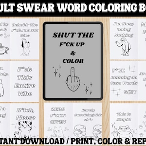 Funny Swear Word Coloring Pages/ ADULT COLORING/ Shut the F*ck up ...