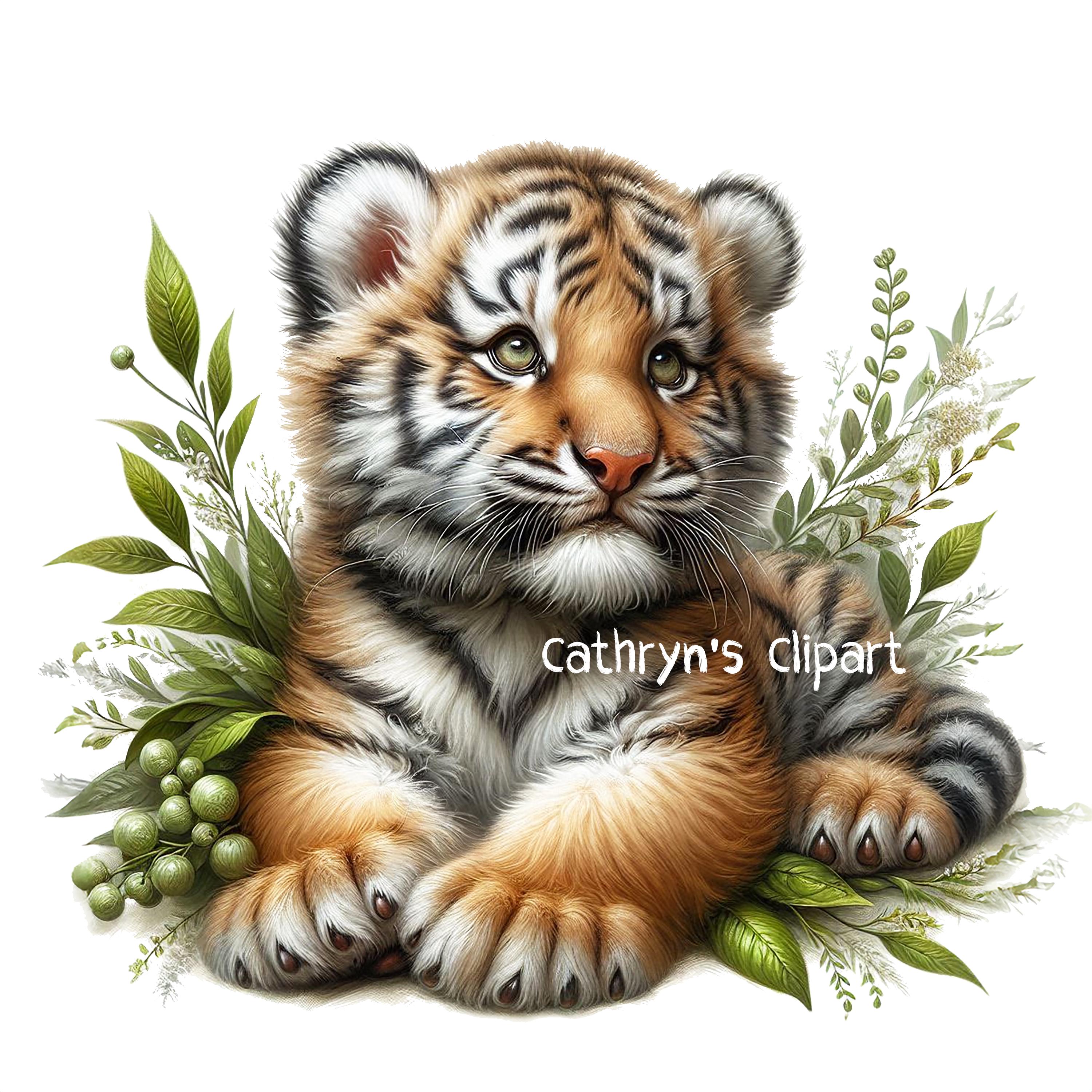 Cute Tiger Cubs Clipart - Etsy