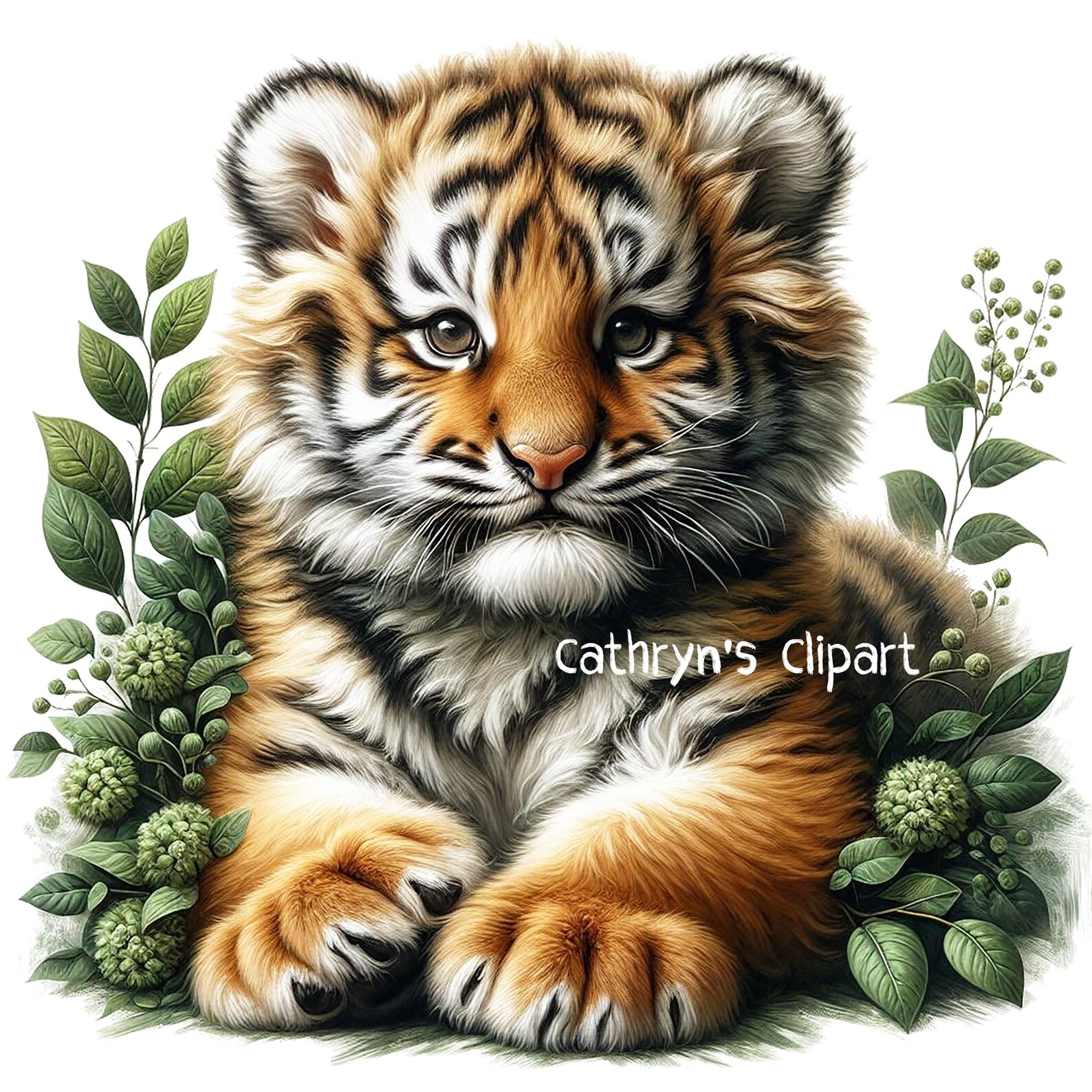 Cute Tiger Cubs Clipart - Etsy