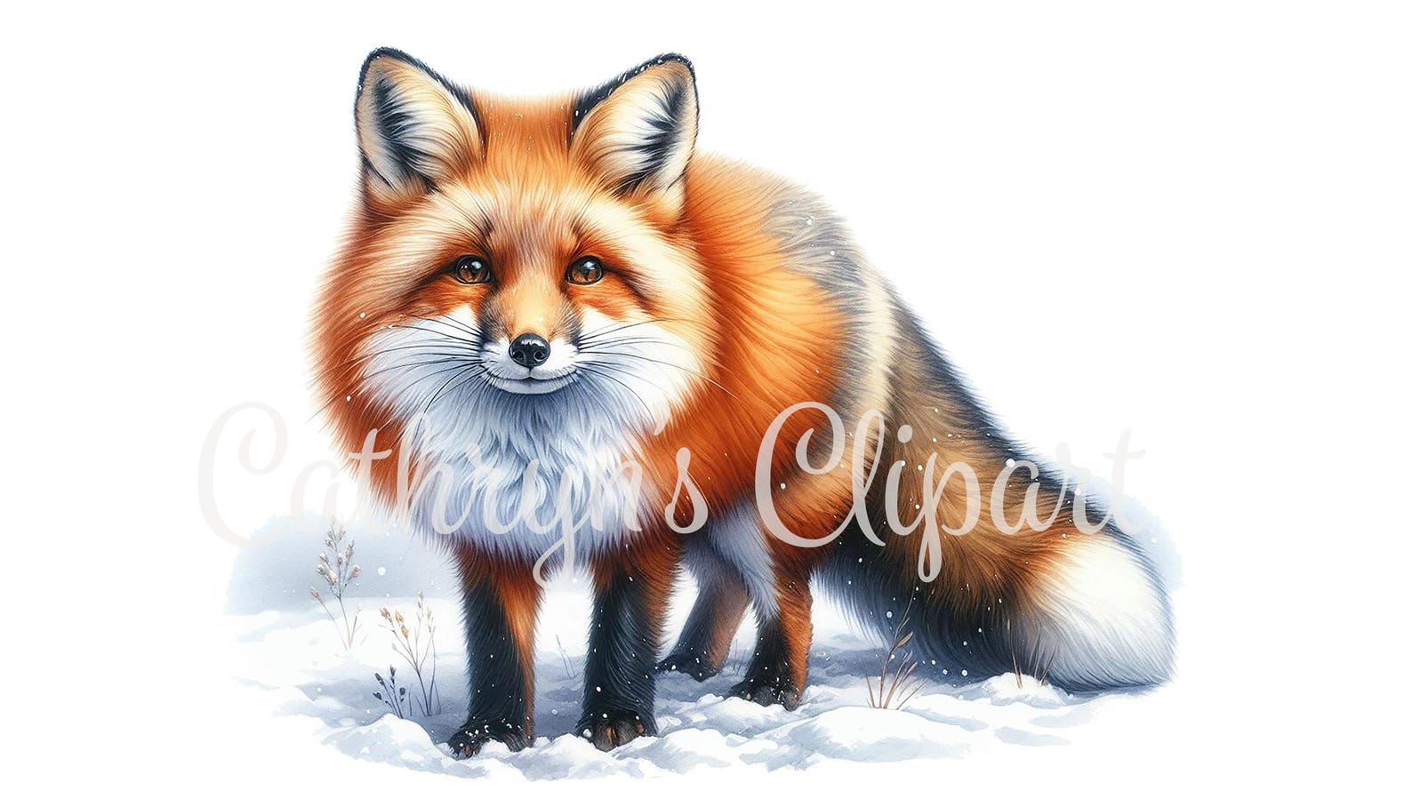 5 Foxes in the Snow PNG Clipart With Transparent Background - Etsy