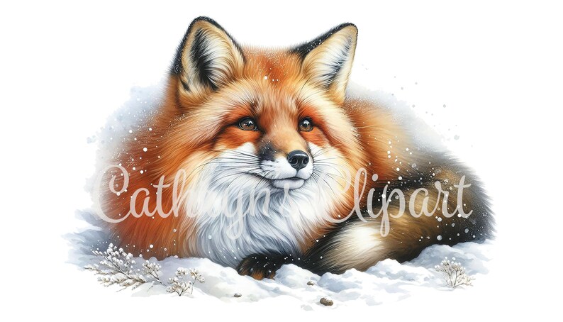 5 Foxes in the Snow PNG Clipart With Transparent Background - Etsy