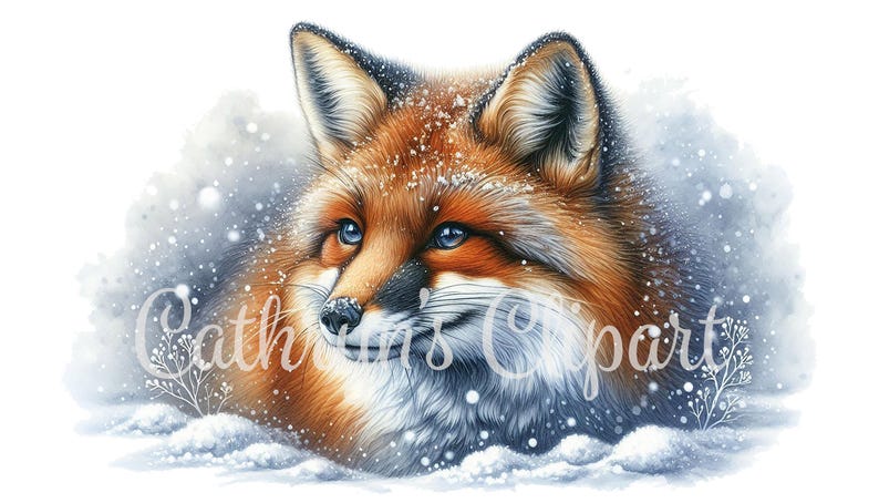 5 Foxes in the Snow PNG Clipart With Transparent Background - Etsy