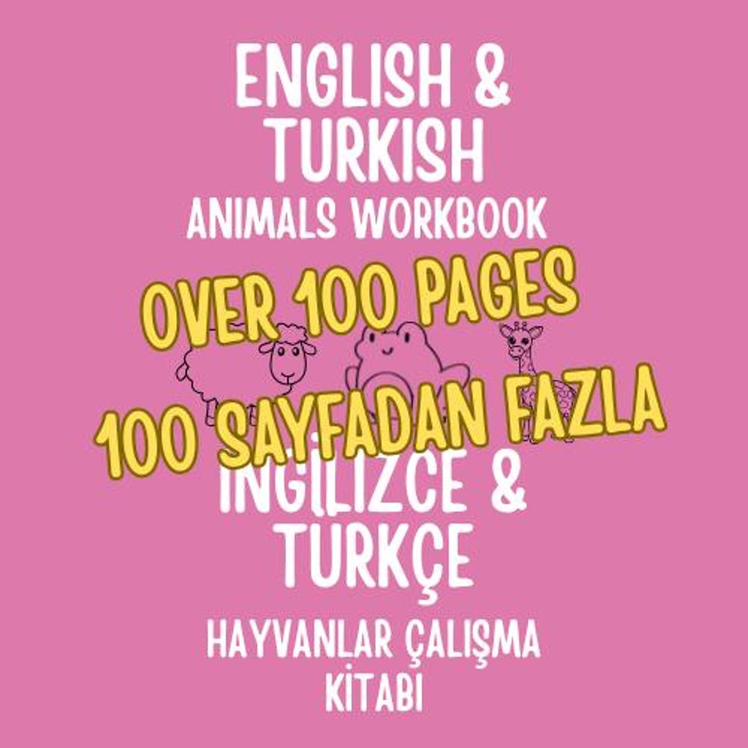 English-turkish Bilingual Animals Workbook: Kids Learning Activities ...