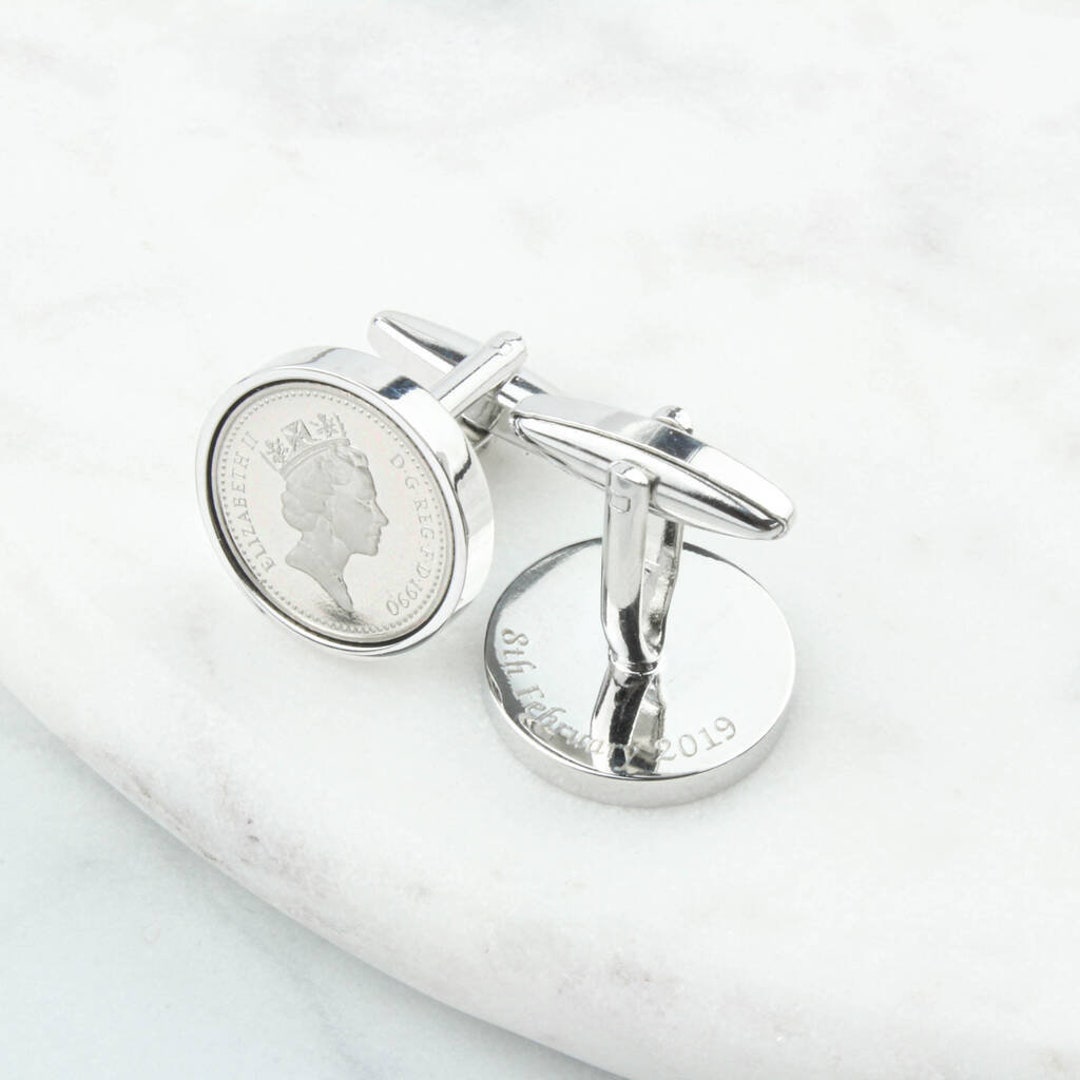 30th Birthday Five Pence Coin Cufflinks - Etsy