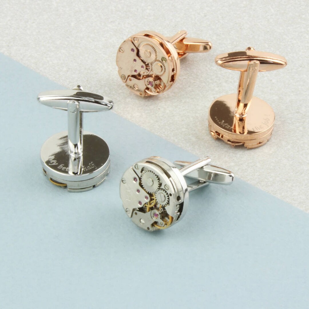 Engraved Watch Mechanism Cufflinks - Etsy