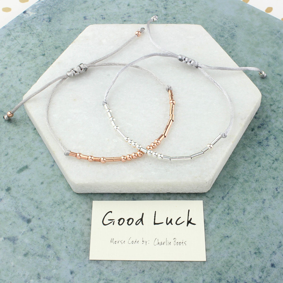 Good Luck Morse Code Jewelry Motivational MAOFAED Good Luck Morse Code ...