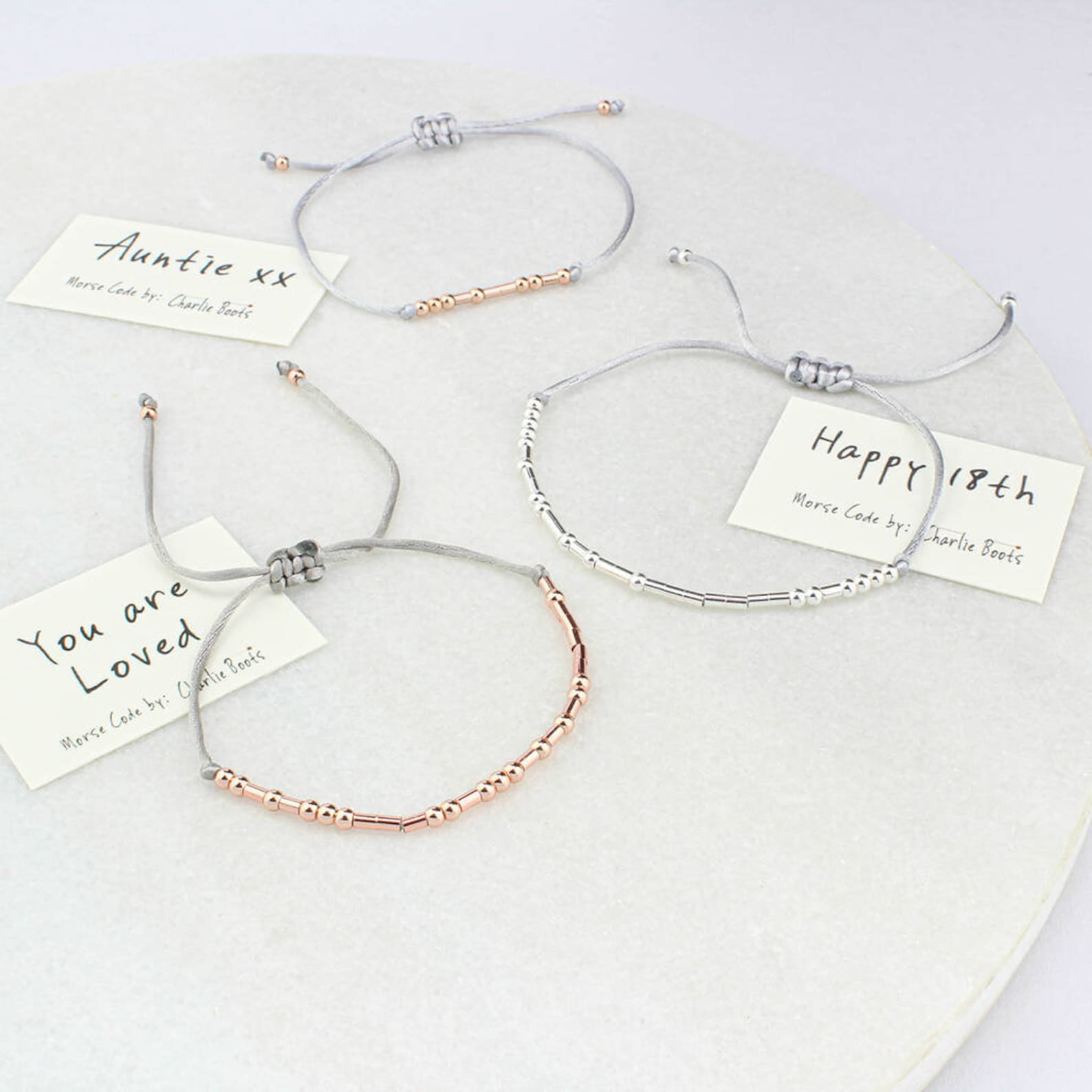 Customised Morse Code Bead Bracelet - Etsy