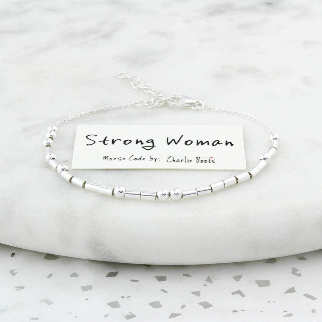 Customised Morse Code Chain Bracelet - Sterling Silver - Etsy