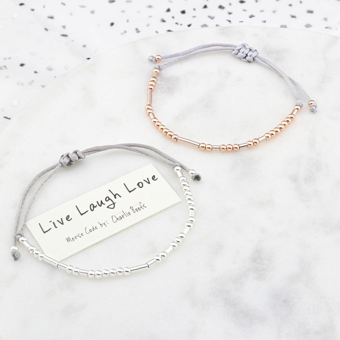 Morse Code 'live Laugh Love' Bracelet - Etsy