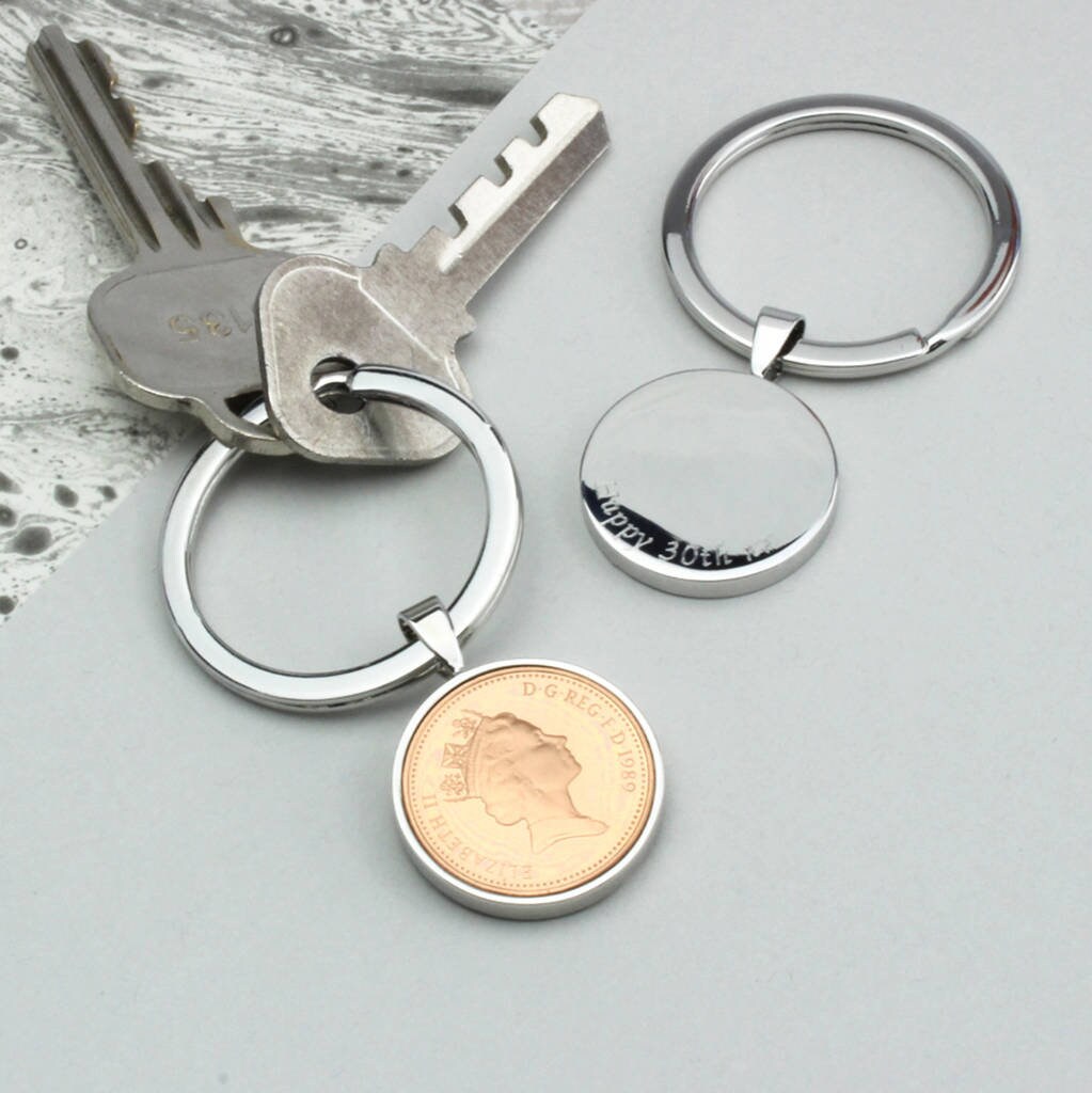 Personalised 30th Birthday One Pence Keyring - Etsy