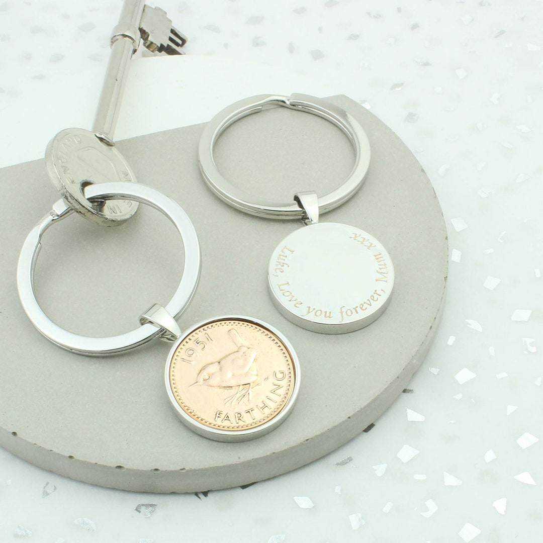 1955 70th Birthday Polished Farthing Keyring - Customised - Etsy
