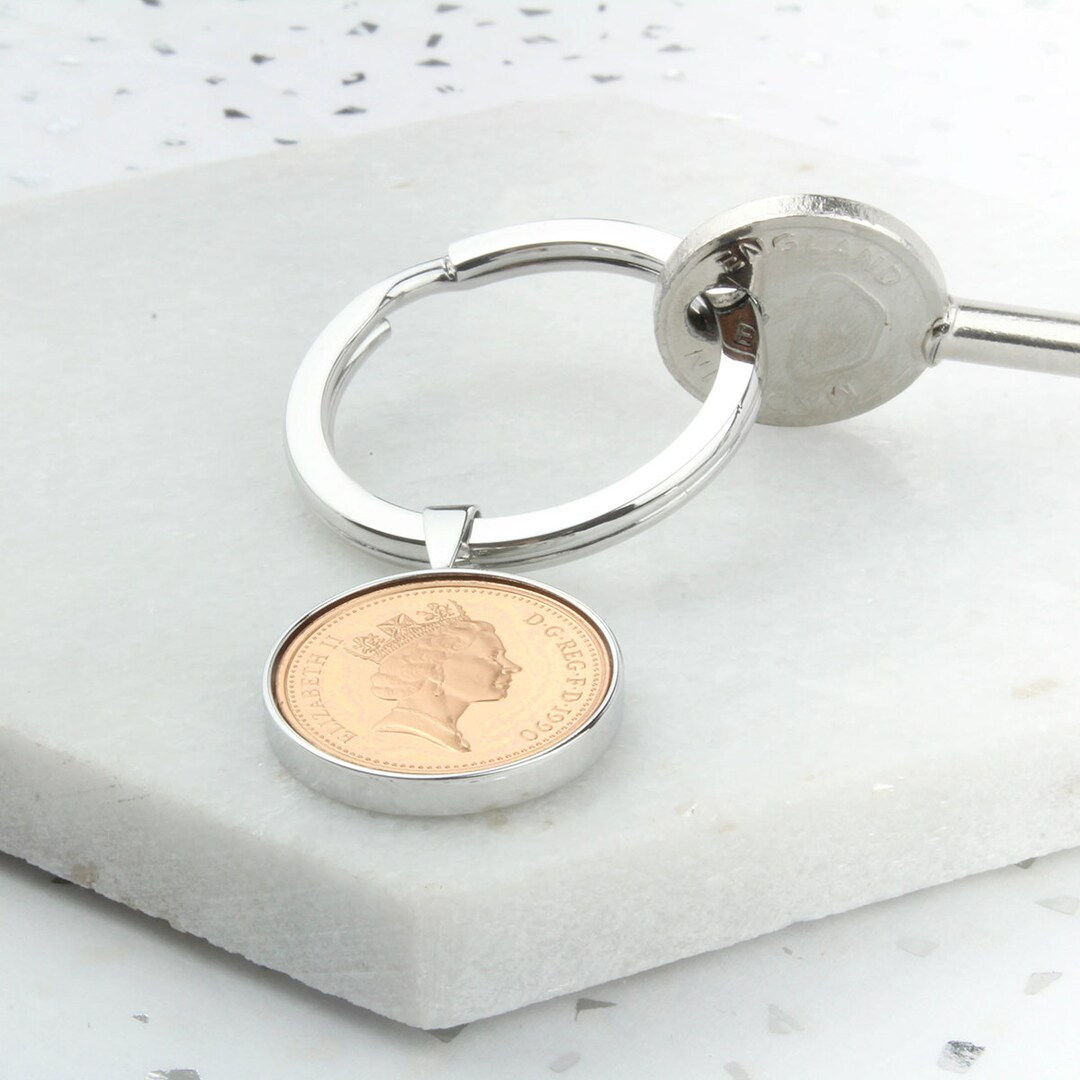 Personalised 30th Birthday One Pence Keyring - Etsy