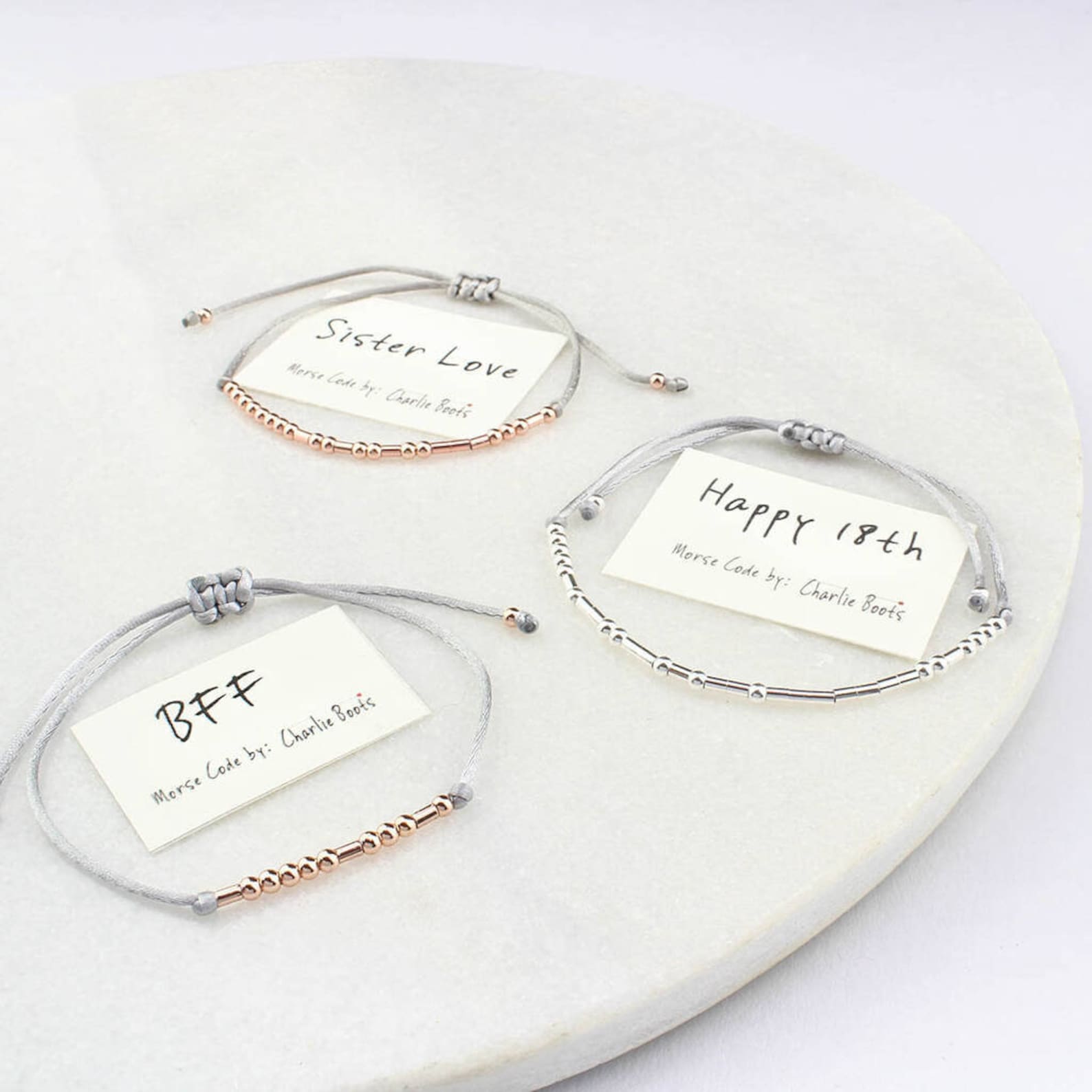 Customised Morse Code Bead Bracelet - Etsy