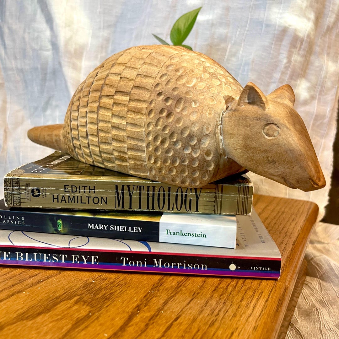 Vintage Hand Carved Wood Armadillo Texas State Animal - Etsy