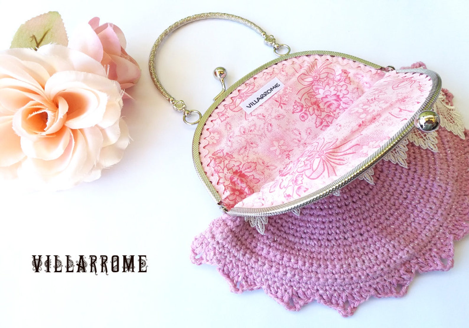 Pink Romantic Frame Purse White Lace Shabby Chic Bag - Etsy