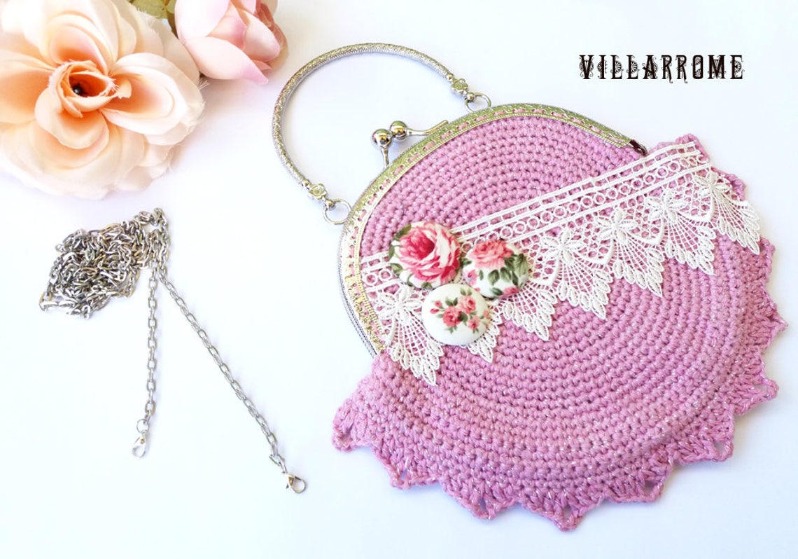 Pink Romantic Frame Purse White Lace Shabby Chic Bag - Etsy